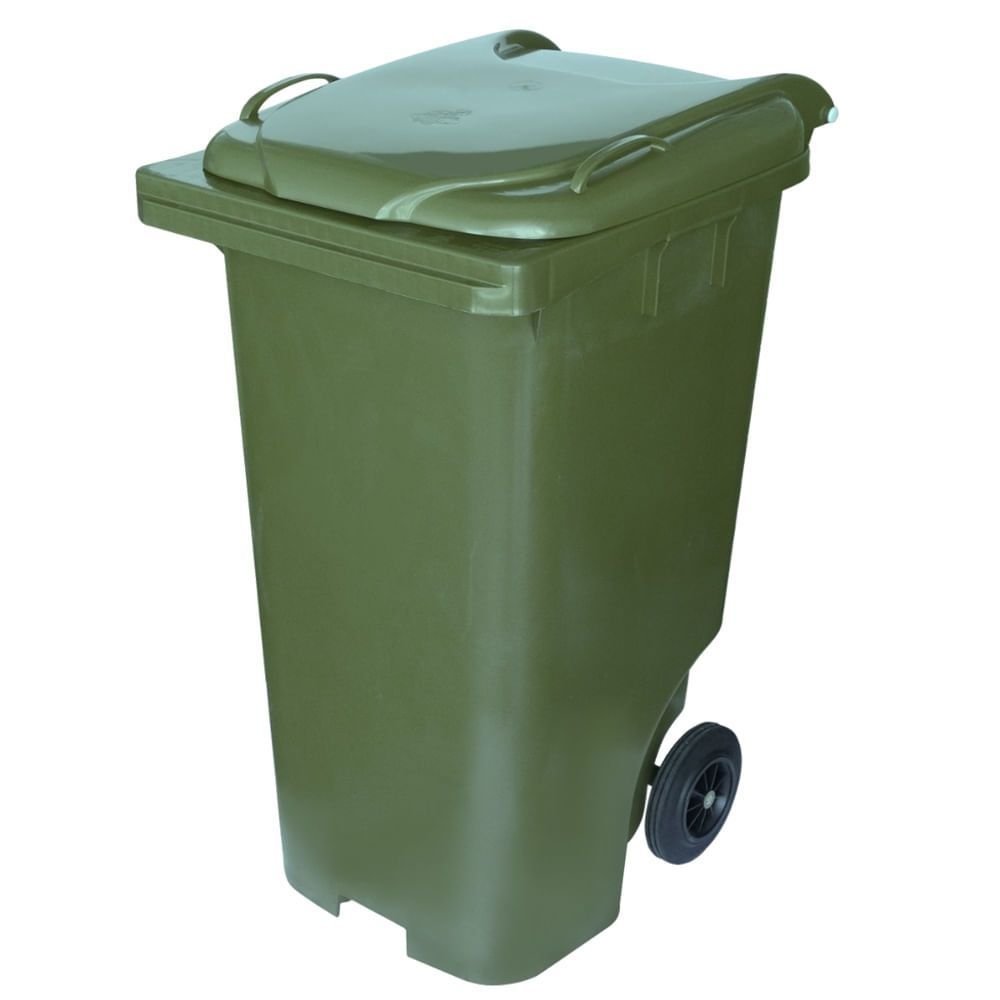 Lixeira Contendor Plástico com Rodas de 240 Litros Verde - C240vd - Jsn | MadeiraMadeira