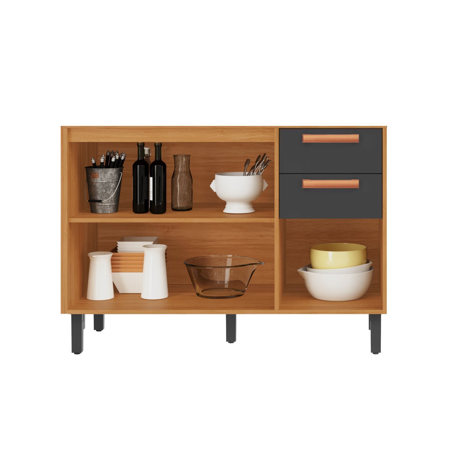 Balcão 3 Portas 2 Gavetas 120cm sem Tampo Nápoles Itatiaia | MadeiraMadeira