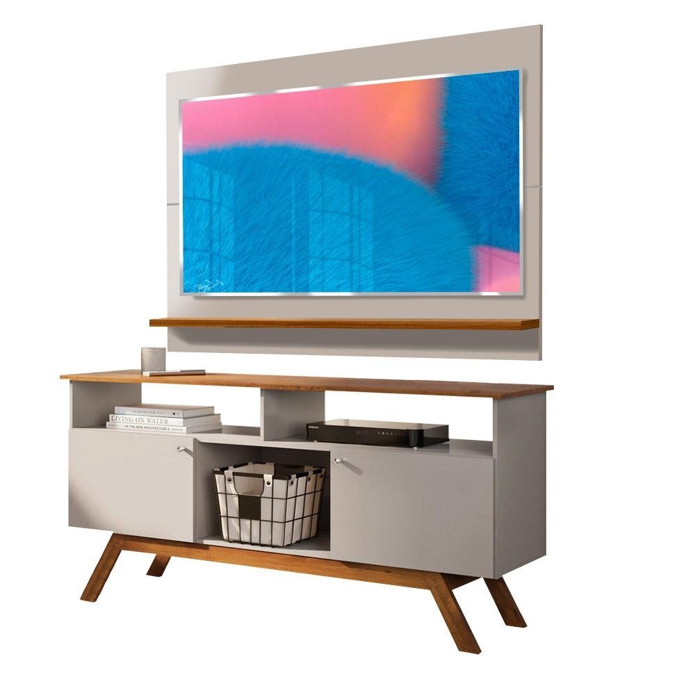 Rack E Painel TV 55 Polegadas Off White Madeira Amsterdã Vênus Tebarrot ...