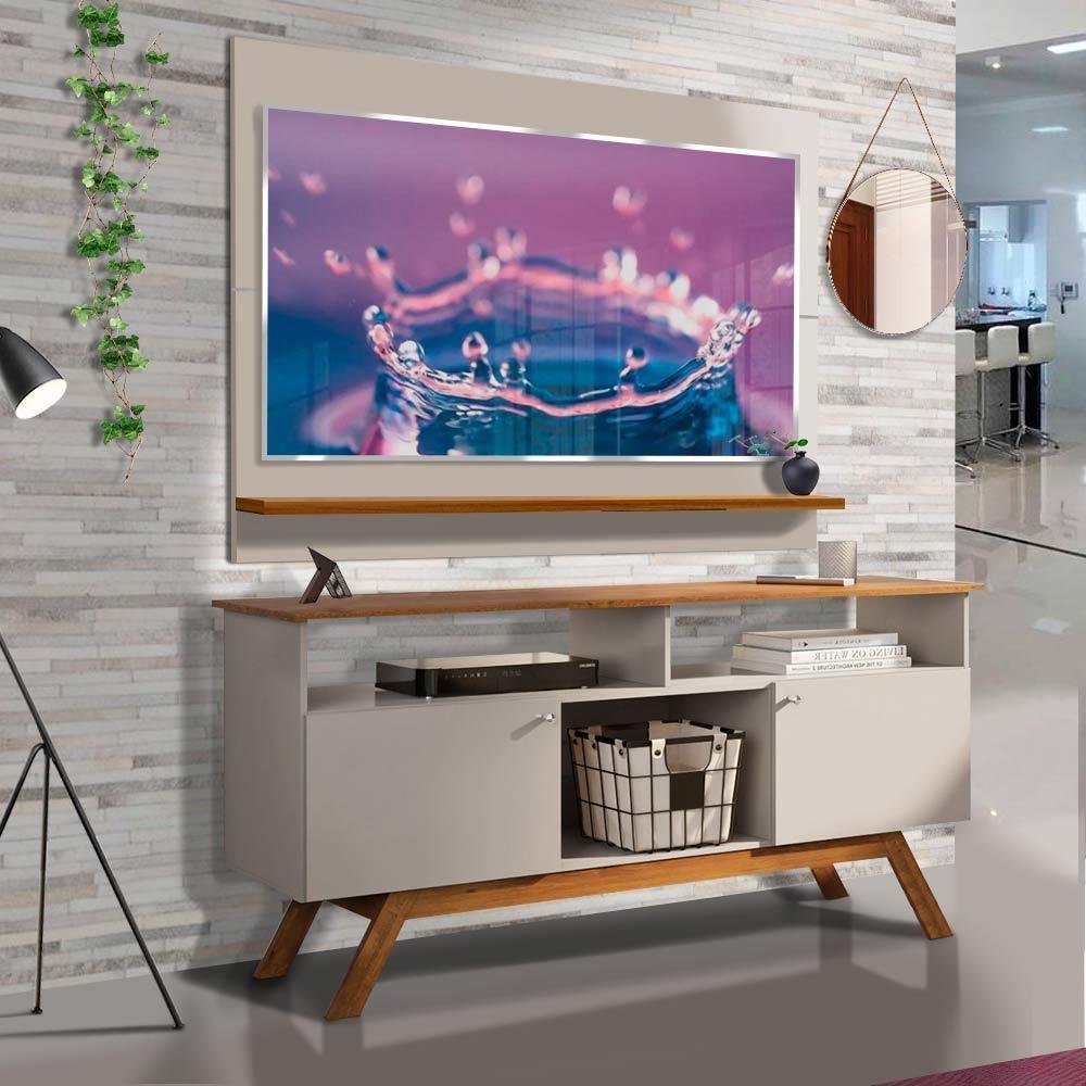 Rack E Painel TV 55 Polegadas Off White Madeira Amsterdã Vênus Tebarrot ...