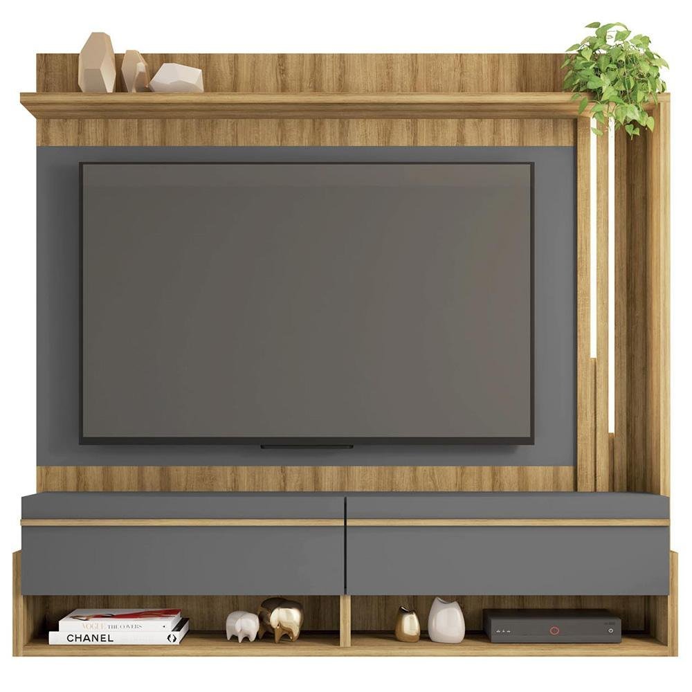 Painel para Tv até 60 Polegadas Vivenda Cinza Caemmun | MadeiraMadeira