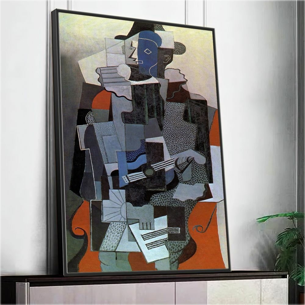 Quadro Pablo Picasso Arlequim Tocando Guitarra:150x100/BORDA INFINITA ...