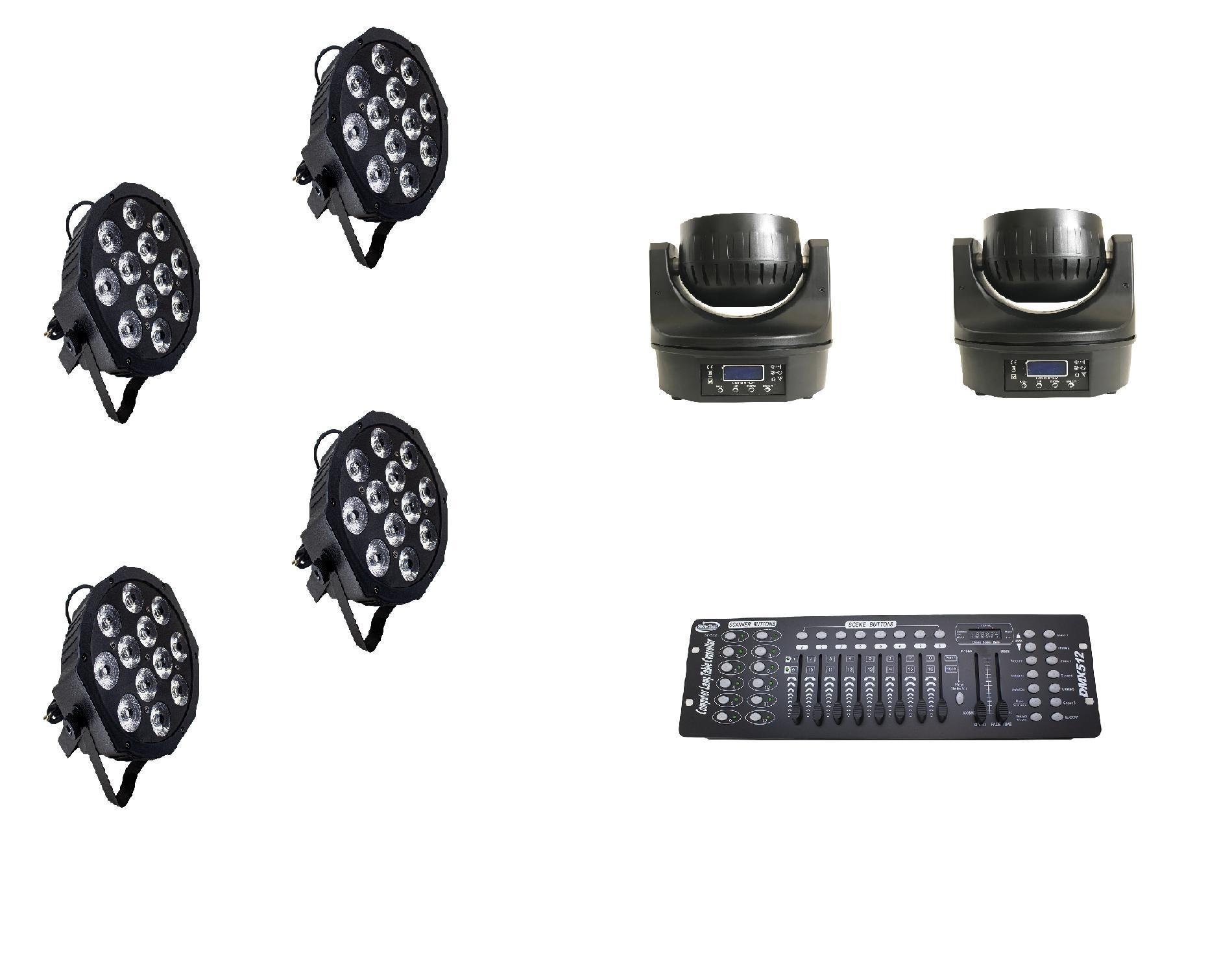 Kit 4 Par Led Slim 12X12W + 2 Mini B-Eye 6X25W + Dmx 512 | MadeiraMadeira