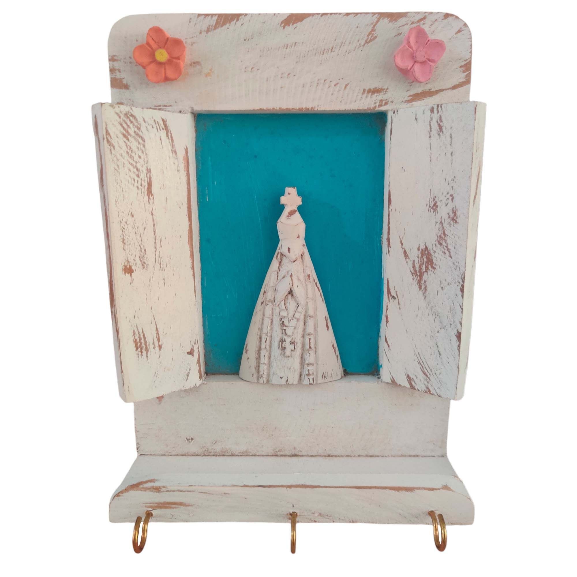 Porta Chaves Imagem de Nossa Senhora Feito em Madeira Maciça Esculpido ...