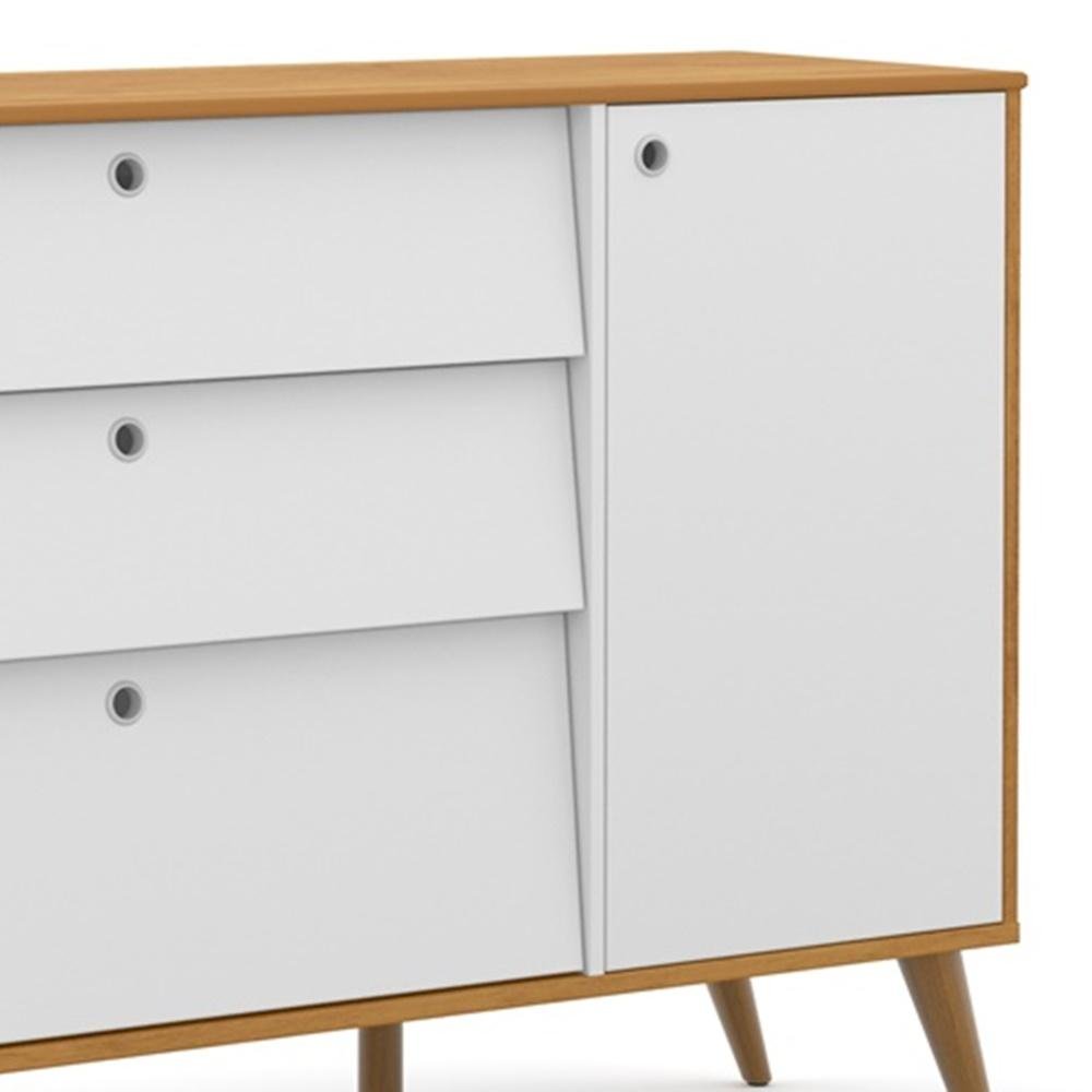 Cômoda Com Porta Gold Matic 20190 Freijó Branco Soft Eco | MadeiraMadeira