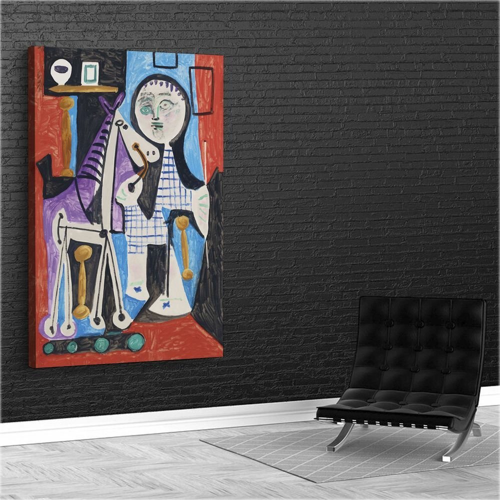 Quadro Dois Anos Antigo Claude Com Um Cavalo:90x60 cm/DOURADA ...