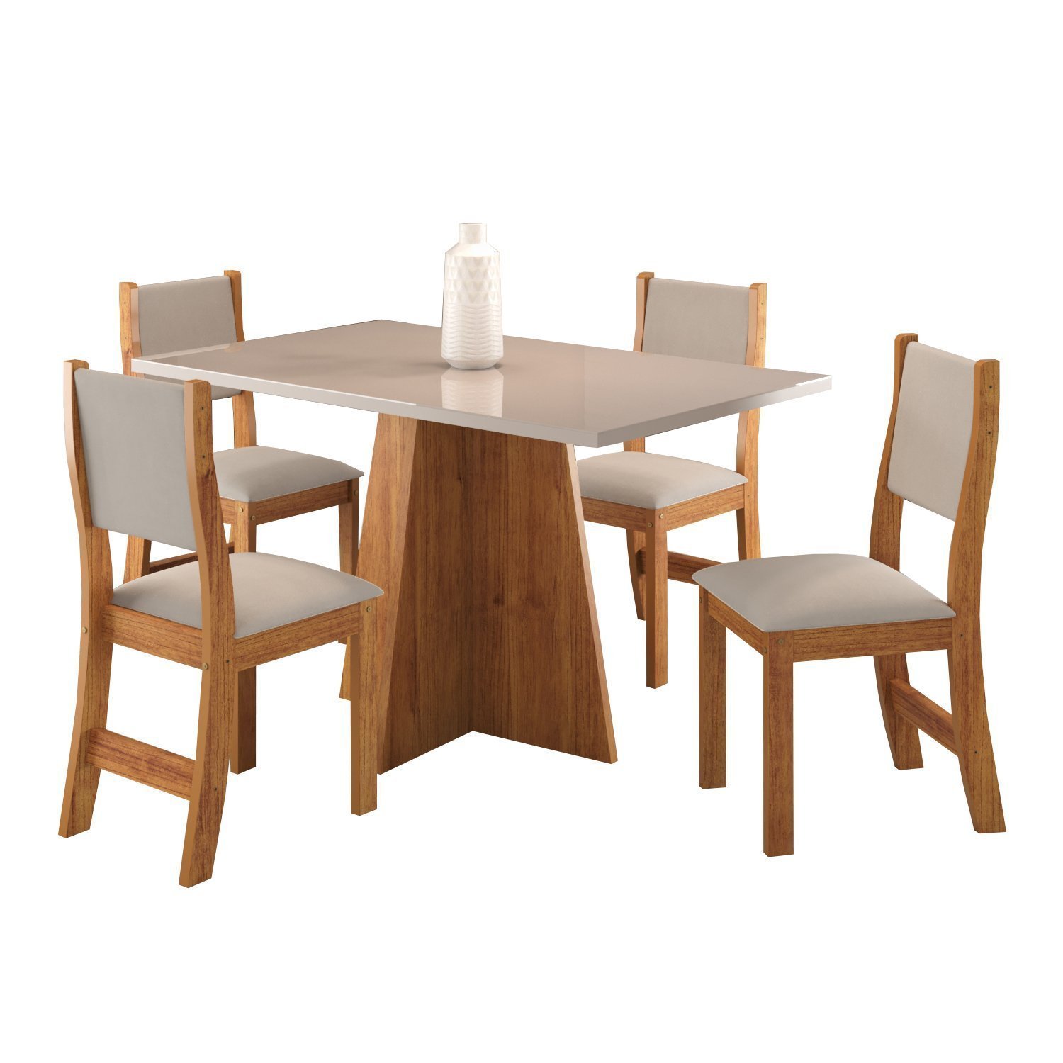 Conjunto de Jantar Mesa Retangular Ritmos com 4 Cadeiras Sol ...