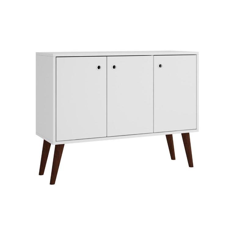 Balcão (Buffet) BRV Wood BPP 62 c/ 3 Portas Branco/Pinhão | MadeiraMadeira