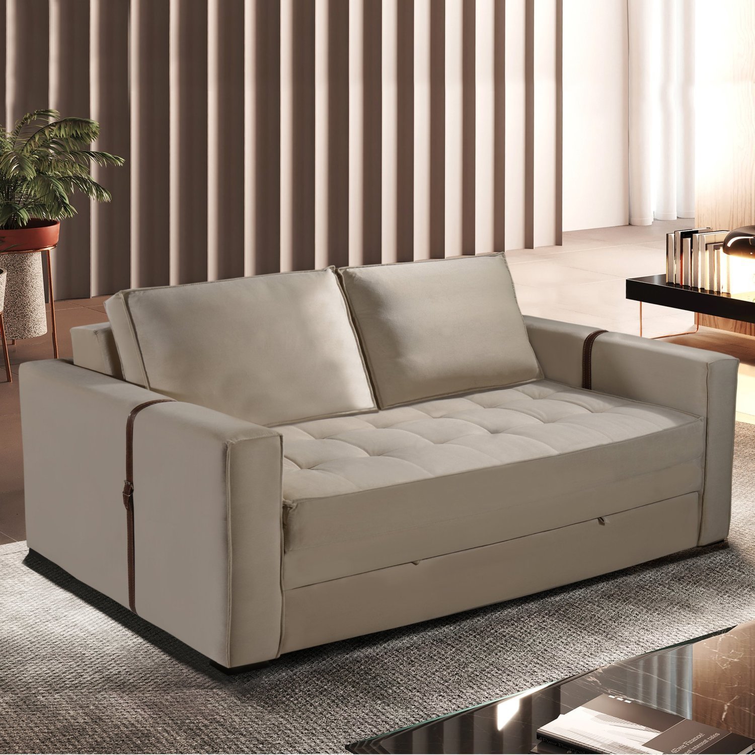 Sofá Cama 02 Lugares 147x97cm Atalaia | MadeiraMadeira