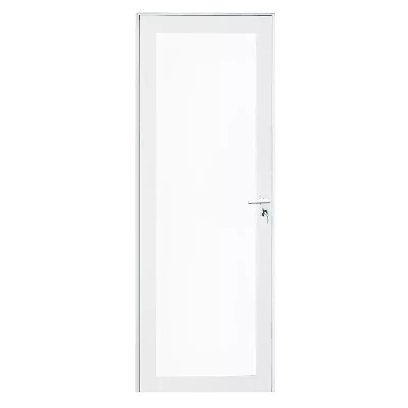 Porta de Alumínio Branco com Vidro Inteiro 8mm Cmc Linha Elegance -2.10 ...