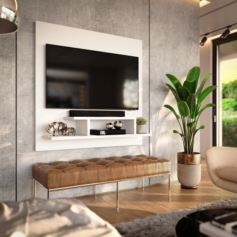 Painel para Tv Smart 32 Polegadas Reilly - Varias Cores Cor:branco | MadeiraMadeira