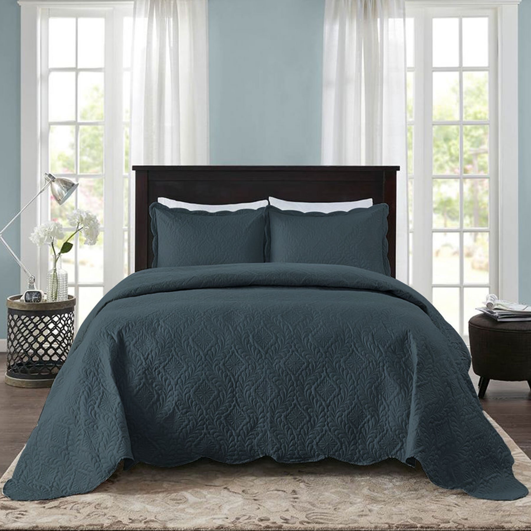 Kit Colcha Milão Queen - Azul | MadeiraMadeira