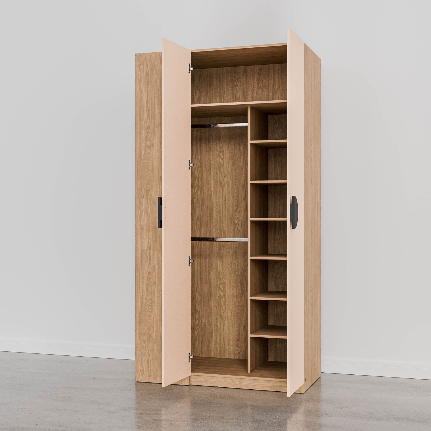 Guarda-roupa Modulado Joy 2 Peças Canto, Nicho com 2 Gavetas CabeCasa ...