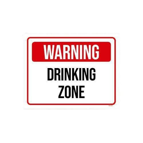 Placa Decorativa - Warning Drinking Zone 27X35 | MadeiraMadeira