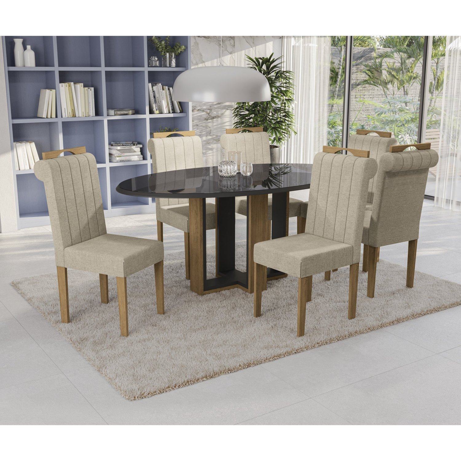 Conjunto Sala de Jantar Centella com 6 Cadeiras | MadeiraMadeira