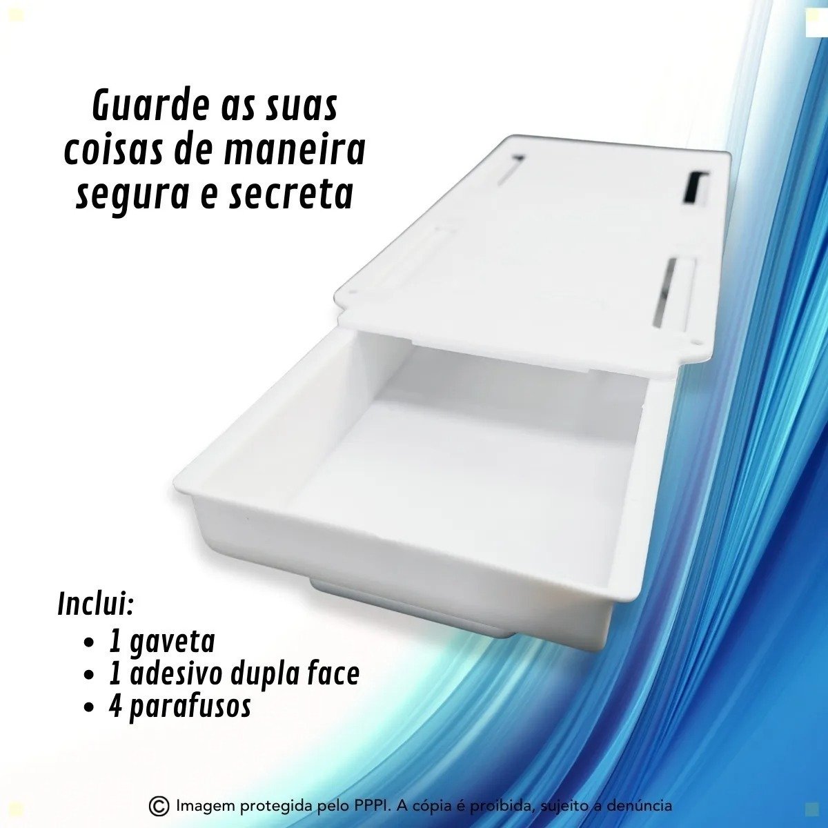 Mini Gaveta Adesiva Secreta Organizadora Multiuso Mesa | MadeiraMadeira