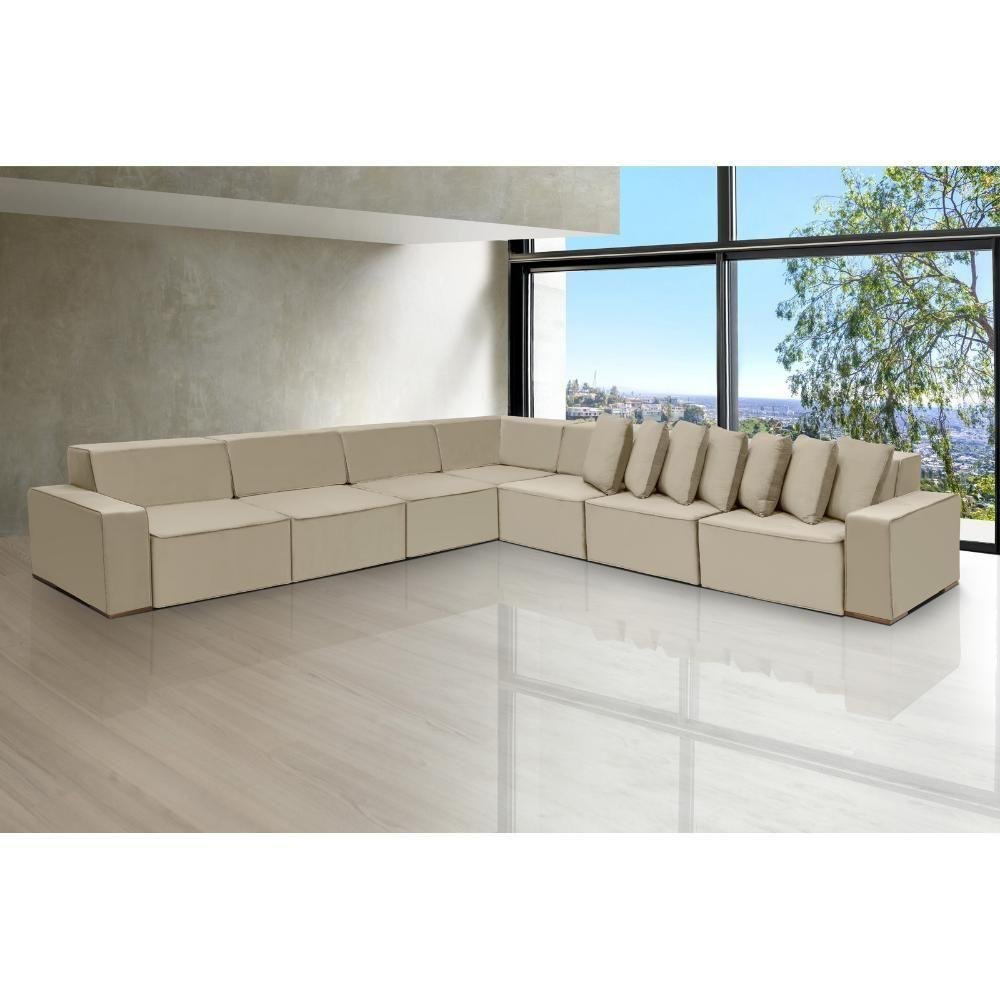 Sofá de Canto Dubai 3,97x3,97m-bege | MadeiraMadeira