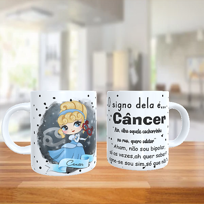 Caneca Personalizada Signo Princesa Câncer | MadeiraMadeira