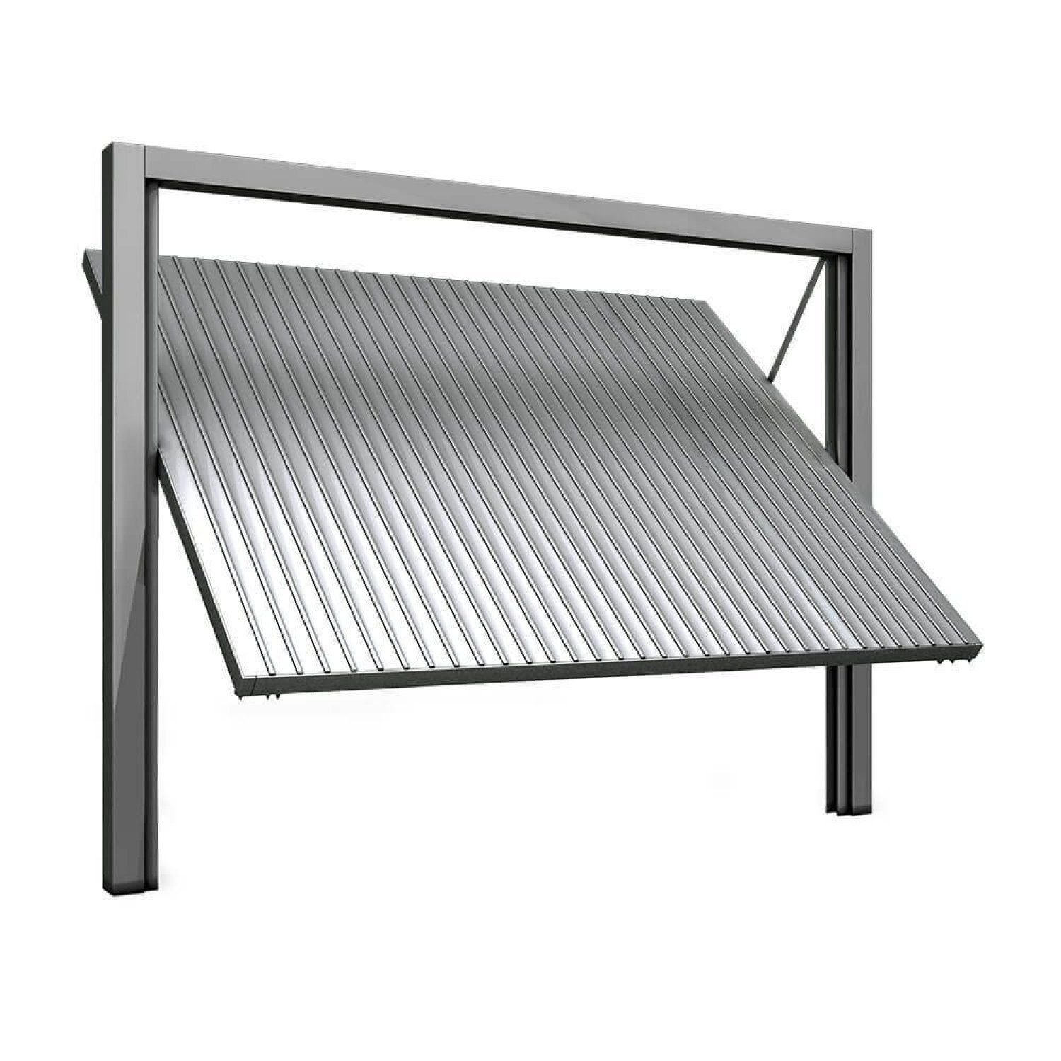 Portão Contrapeso de Aço Galvanizado com Chapa Frisada sem Porta ...