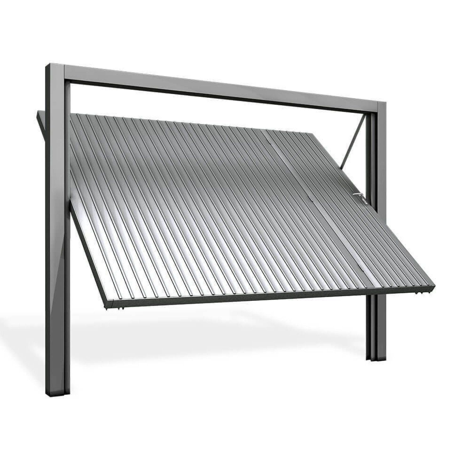 Portão Contrapeso de Aço Galvanizado com Chapa Frisada 220x240 Req: 8,7 ...
