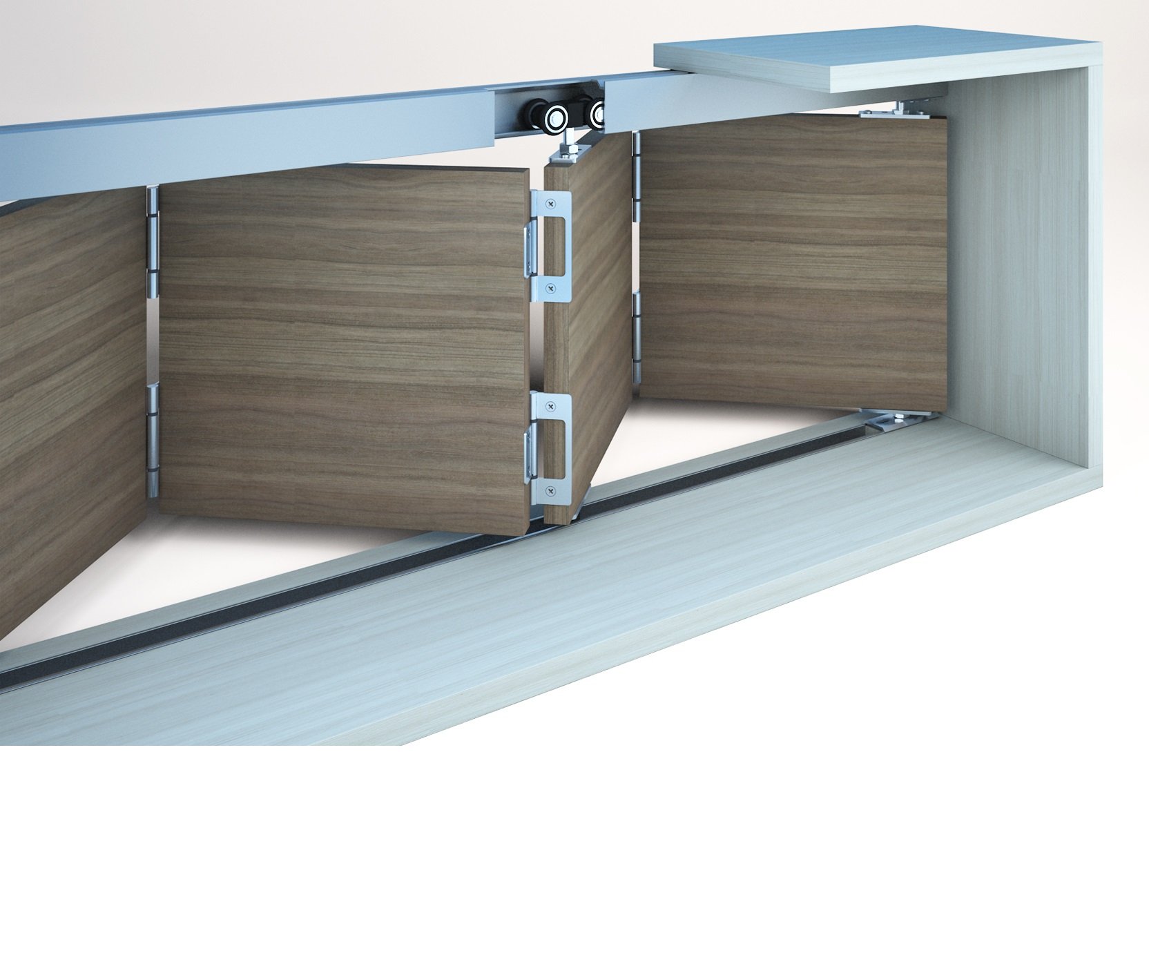 Kit Sistema Aereo para Portas Tipo Camarão Dn 80 Pl 04 Folhas Ducasse | MadeiraMadeira