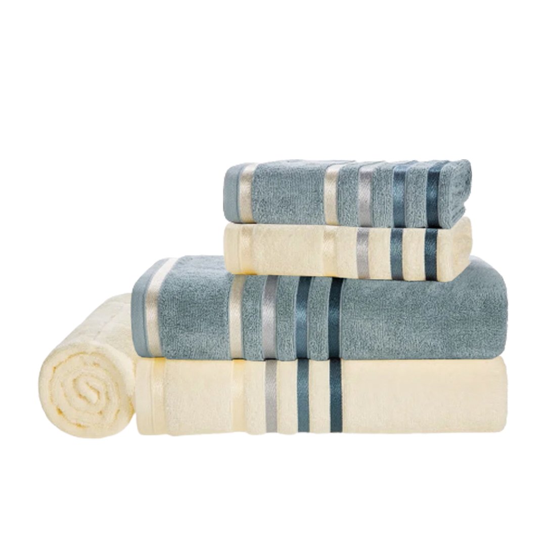 Jogo de Toalha Gigante Lumina 5 Peças Fio Penteado Max Karsten - IVORY ...