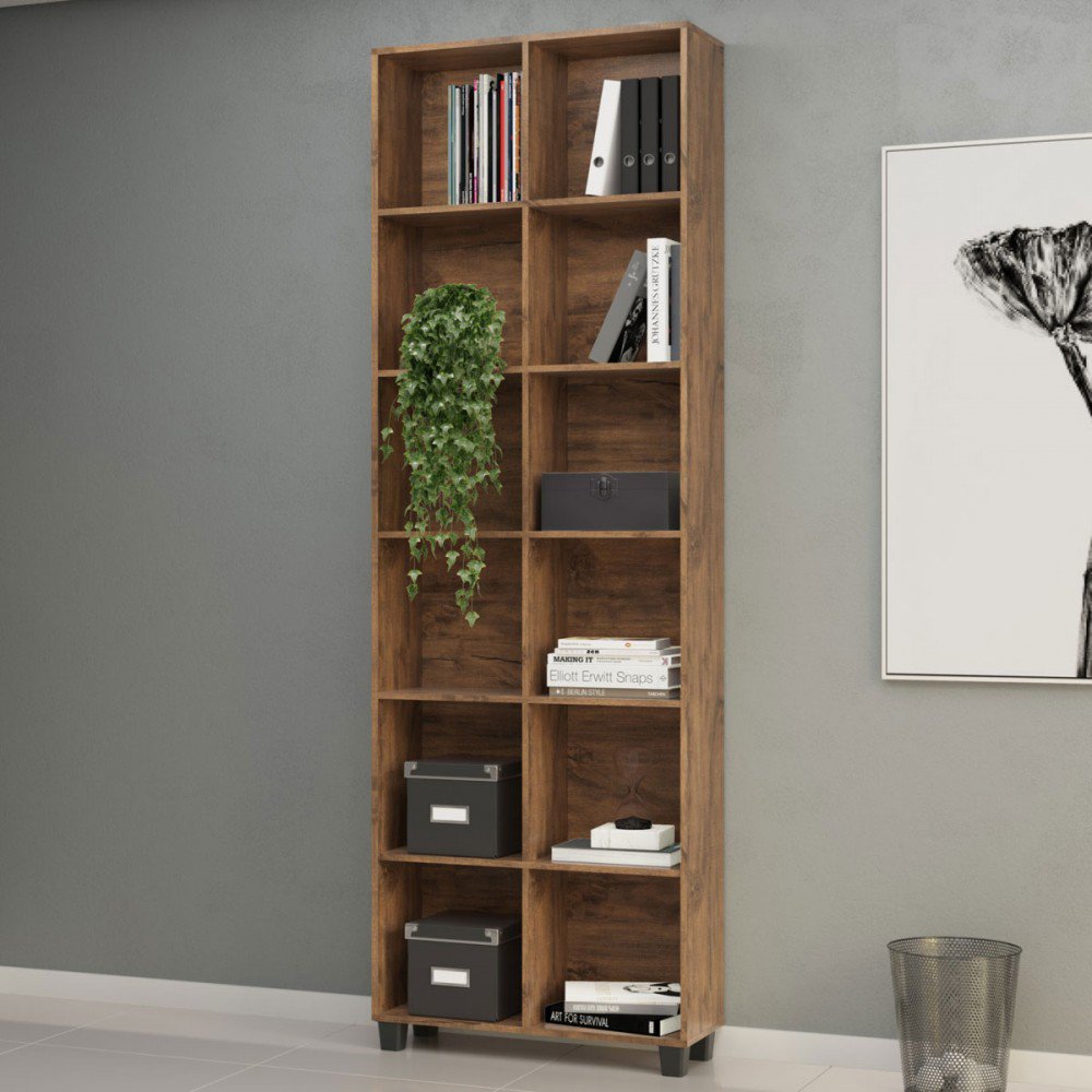 Estante para Livros Colmeia 12 Nichos 100% Mdf Nobre C56 - Pradel ...