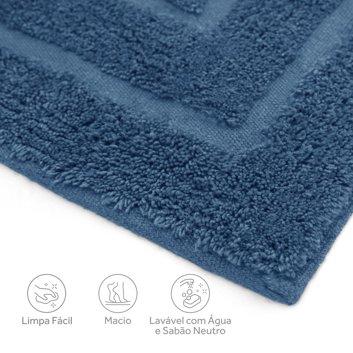 Tapete para Banheiro Happy Azul 40cmx60cm Kapazi | MadeiraMadeira