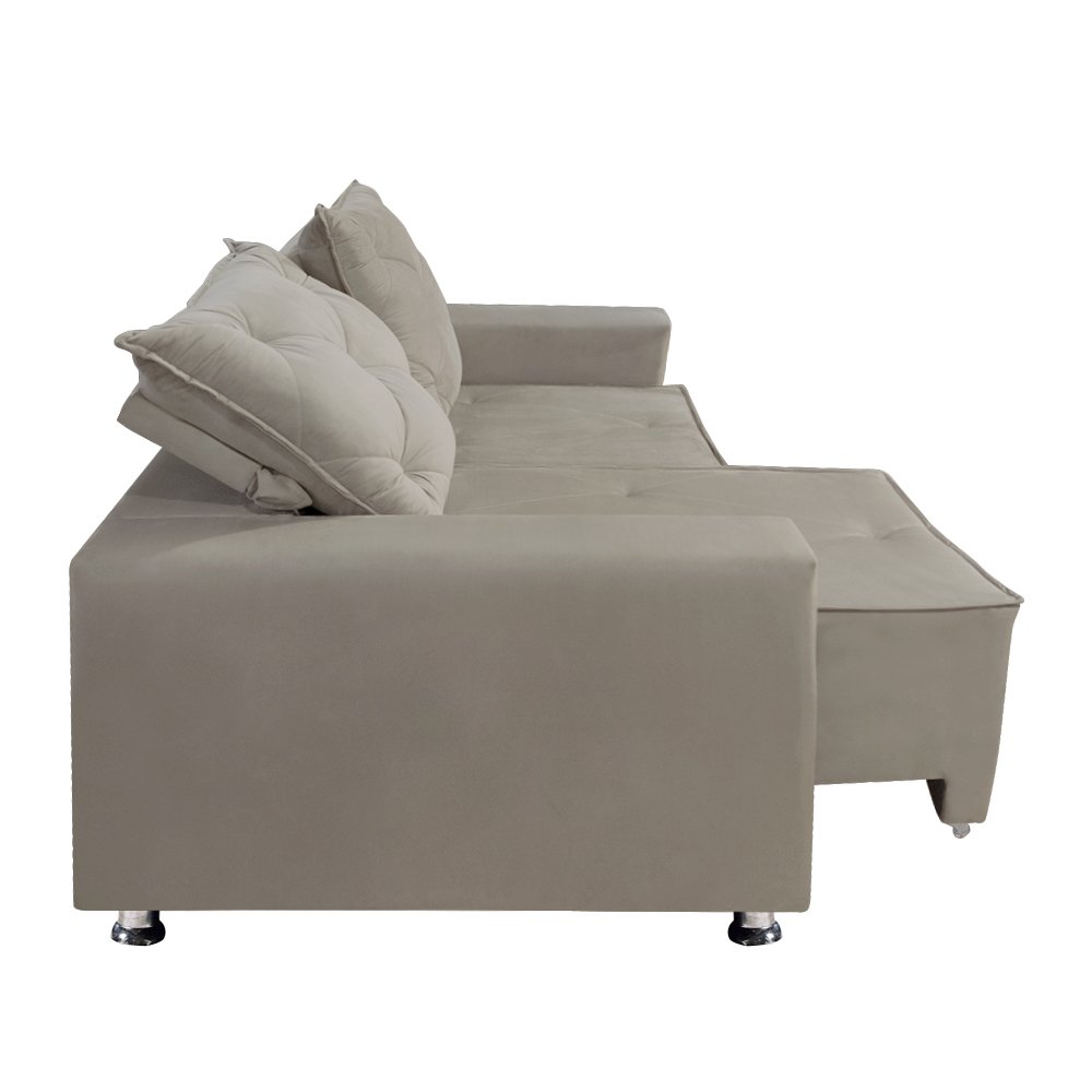 Sófa Retrátil e Reclinável 2 lugares Bariloche Suede Bege - Shop das Cabeceiras | MadeiraMadeira