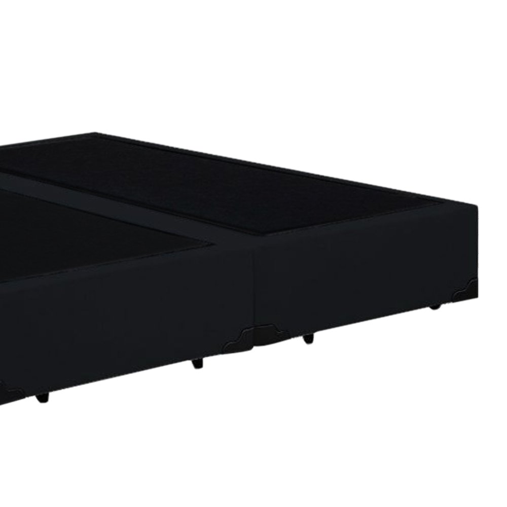 Base Box Queen Bipartido Suede 40x158x198 Preto | MadeiraMadeira