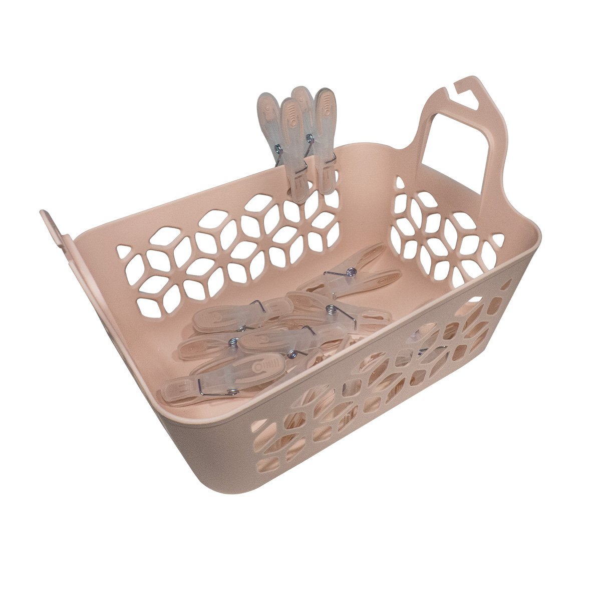 Kit Cesto para Varal + Prendedor de Roupa 48 Unidades Cor:Capuccino ...