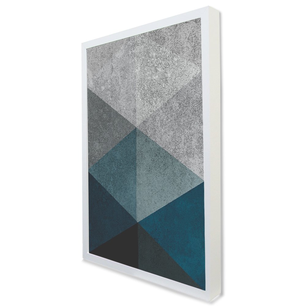 Quadro Decorativo Caixa Geométrico Triângulos Inverse Tacolado Moldura ...