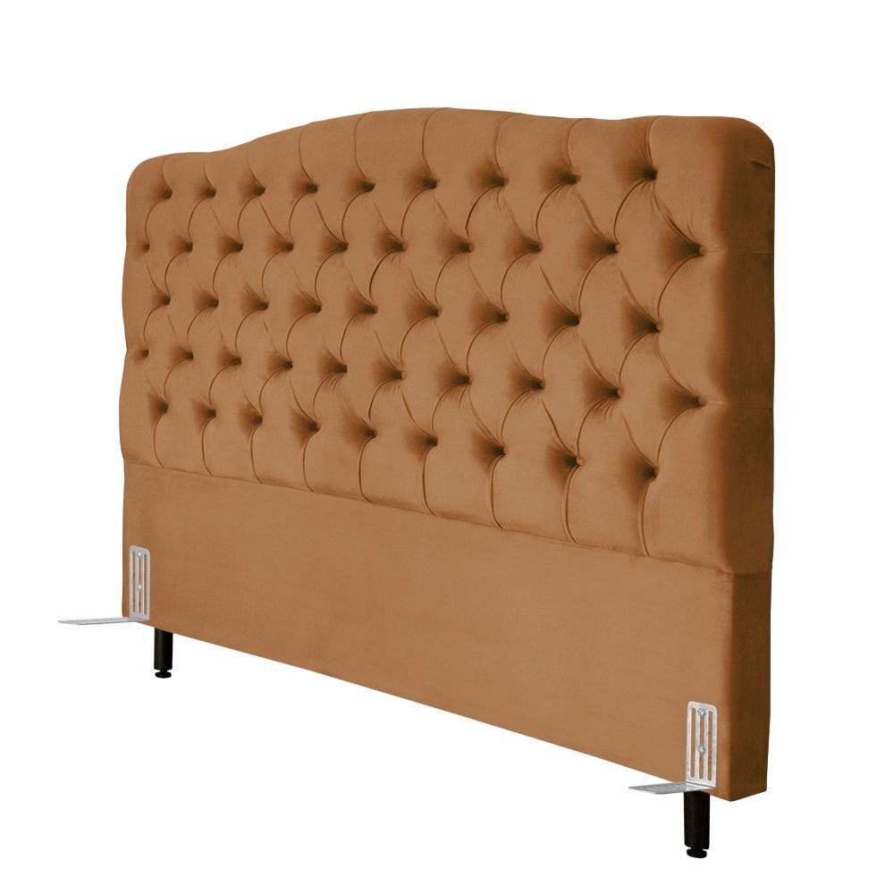 Cabeceira de Cama Box Viúva 128 Cm Dunas Casavezi Suede Veludo Terra ...