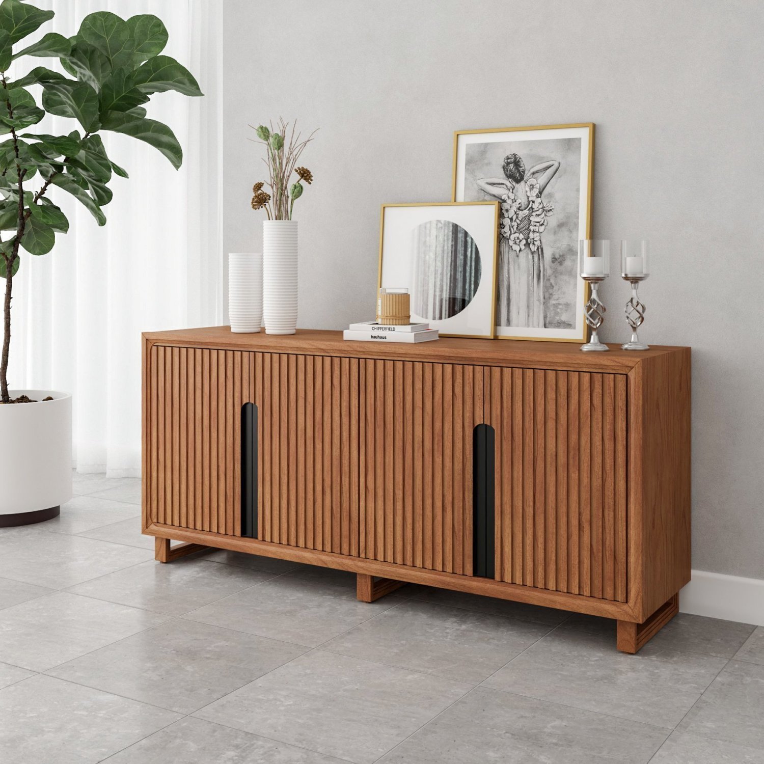 Buffet em Madeira Maciça com Verniz New Alunis | MadeiraMadeira