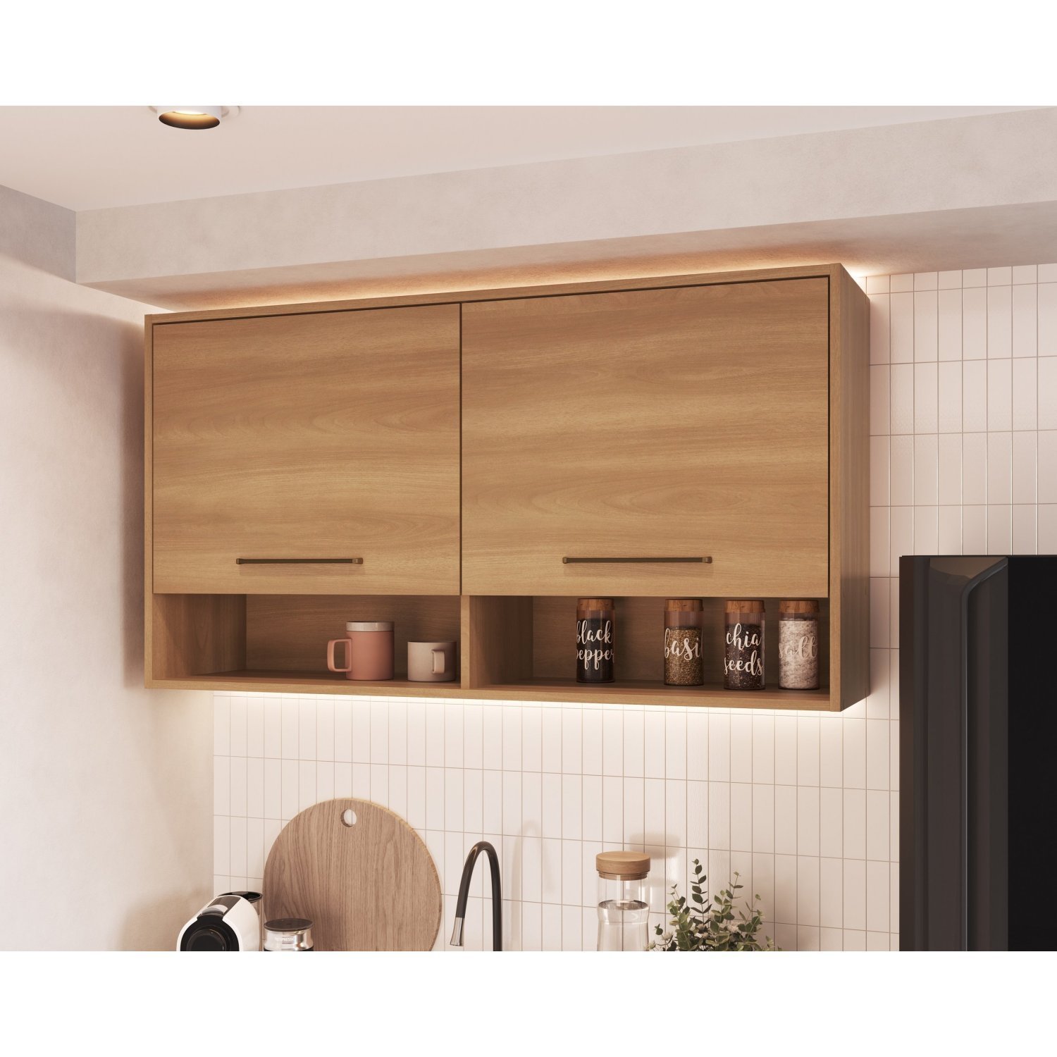 Armário Aéreo para Cozinha 1,2m 2 Portas Jade | MadeiraMadeira