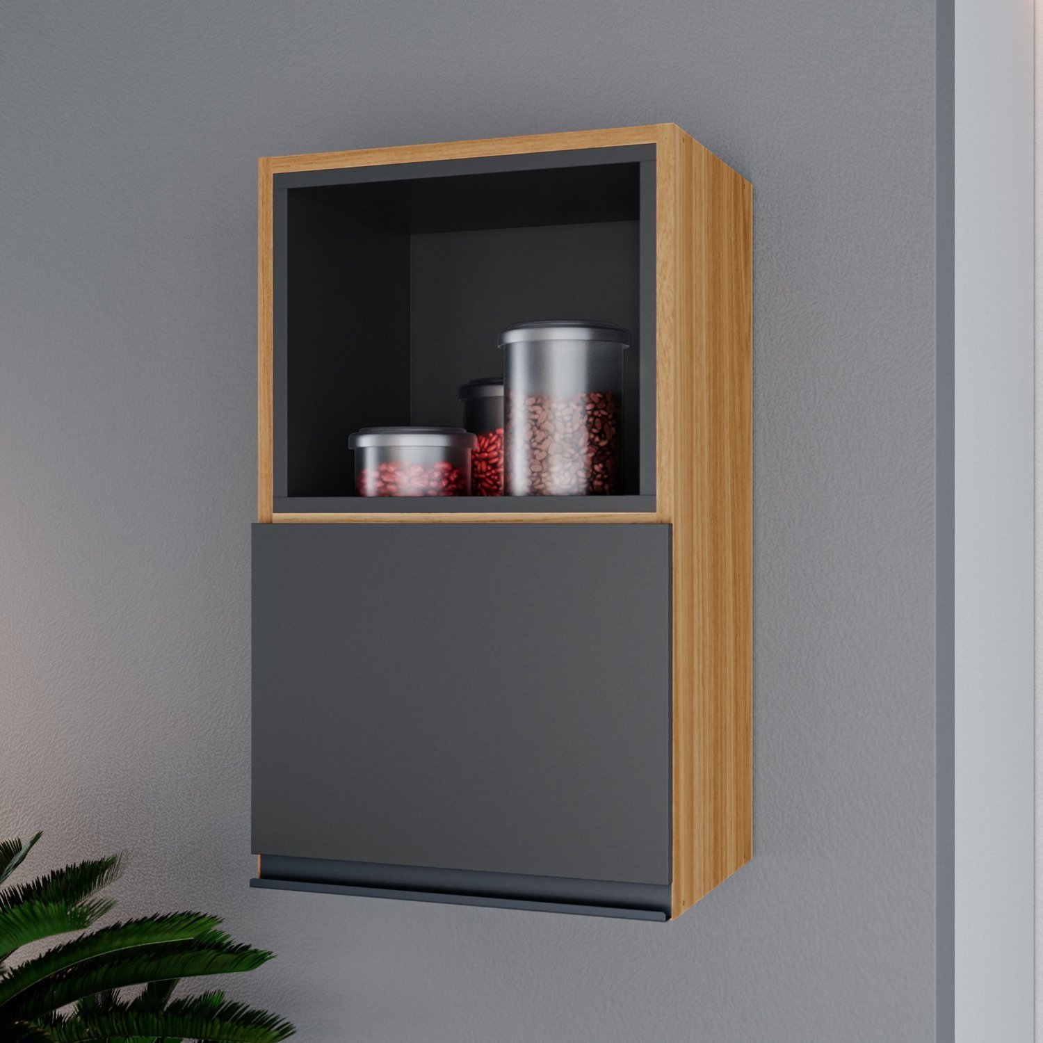 Armário Aéreo 40cm 1 Porta Horizontal e Nicho Mdf Inova Ng | MadeiraMadeira
