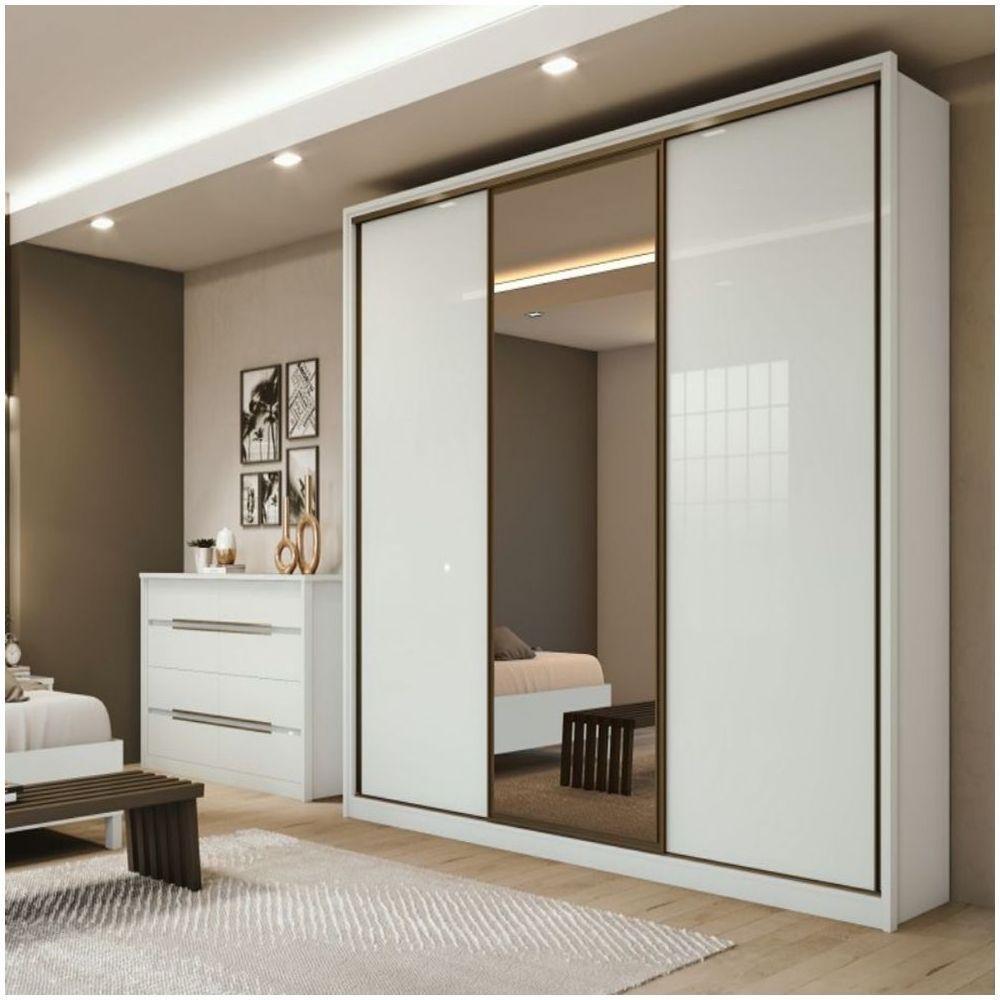 Roupeiro Casal 3 Portas 6 Gavetas Spazio - Branco | MadeiraMadeira