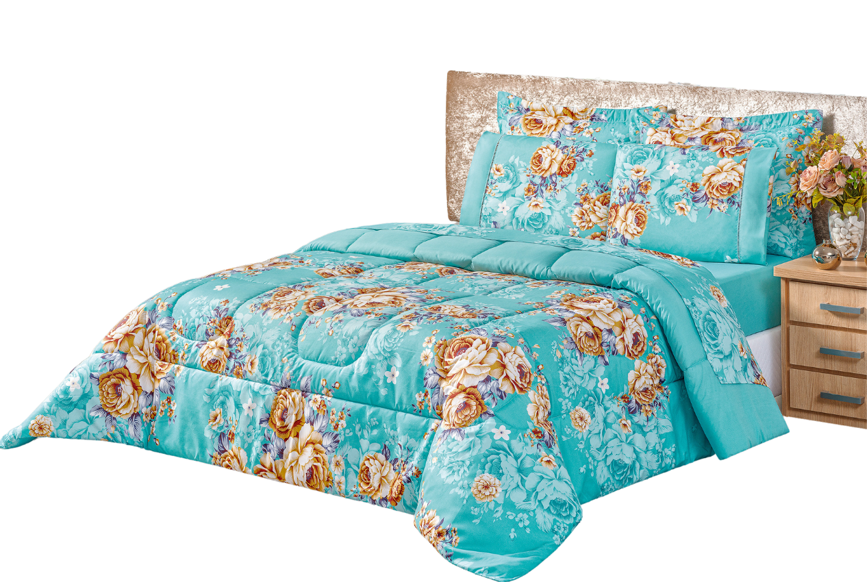 Edredom king size naturale com 3 peças matelado micropercal 200fios ...