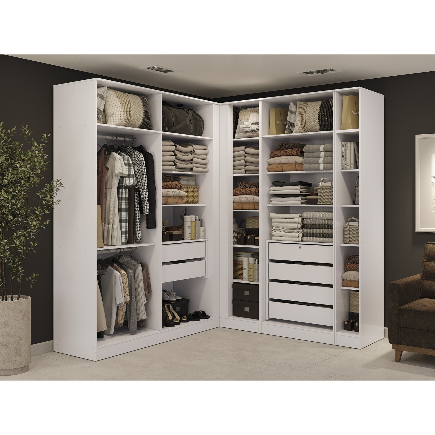 Armário Modulado 230x25x56 Linha Closets Adapt | MadeiraMadeira