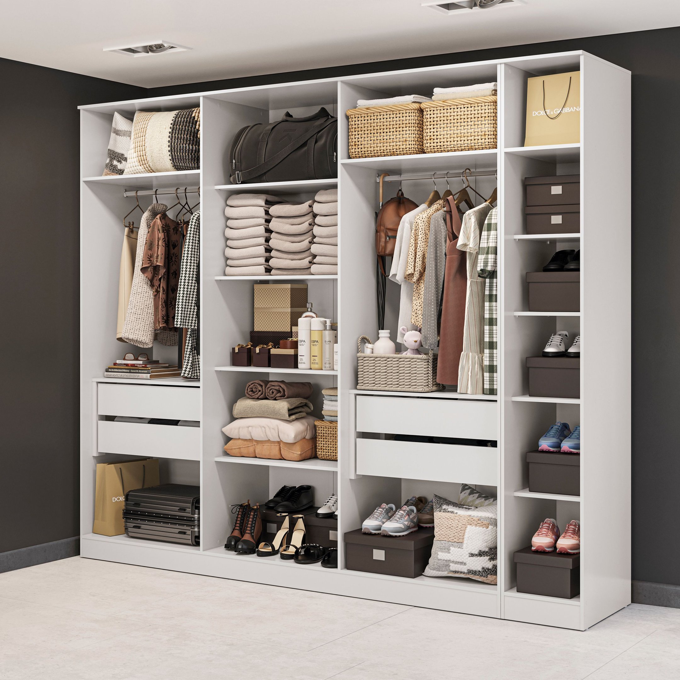 Guarda-Roupa Modulado 2300x360x560 Linha Closets Adapt | MadeiraMadeira