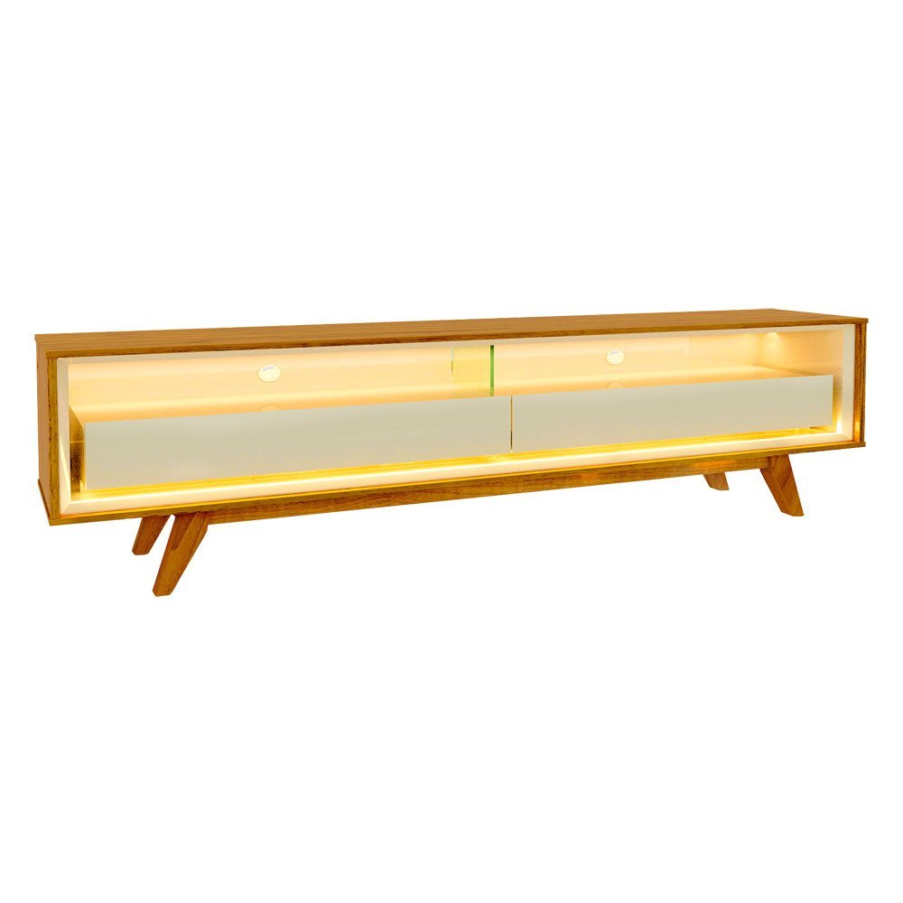 Rack Bancada 1,72m para TVs Até 75 Polegadas Com Led e Pés - Requinte ...