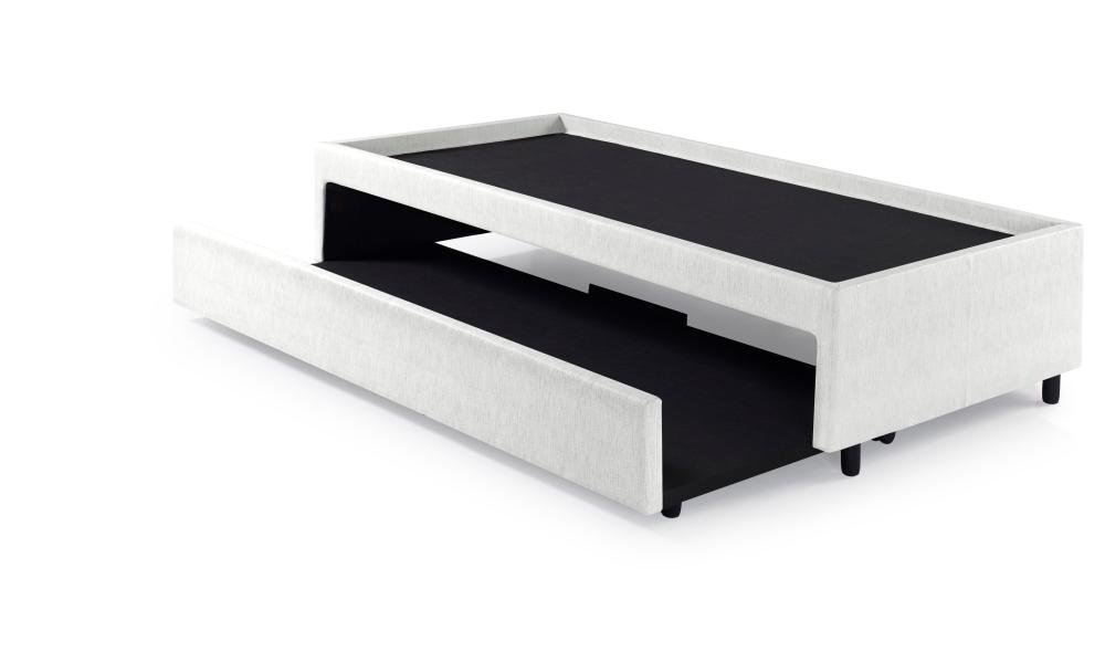 Bicama Box Solteiro 88x188 Courino Linho Branco | MadeiraMadeira