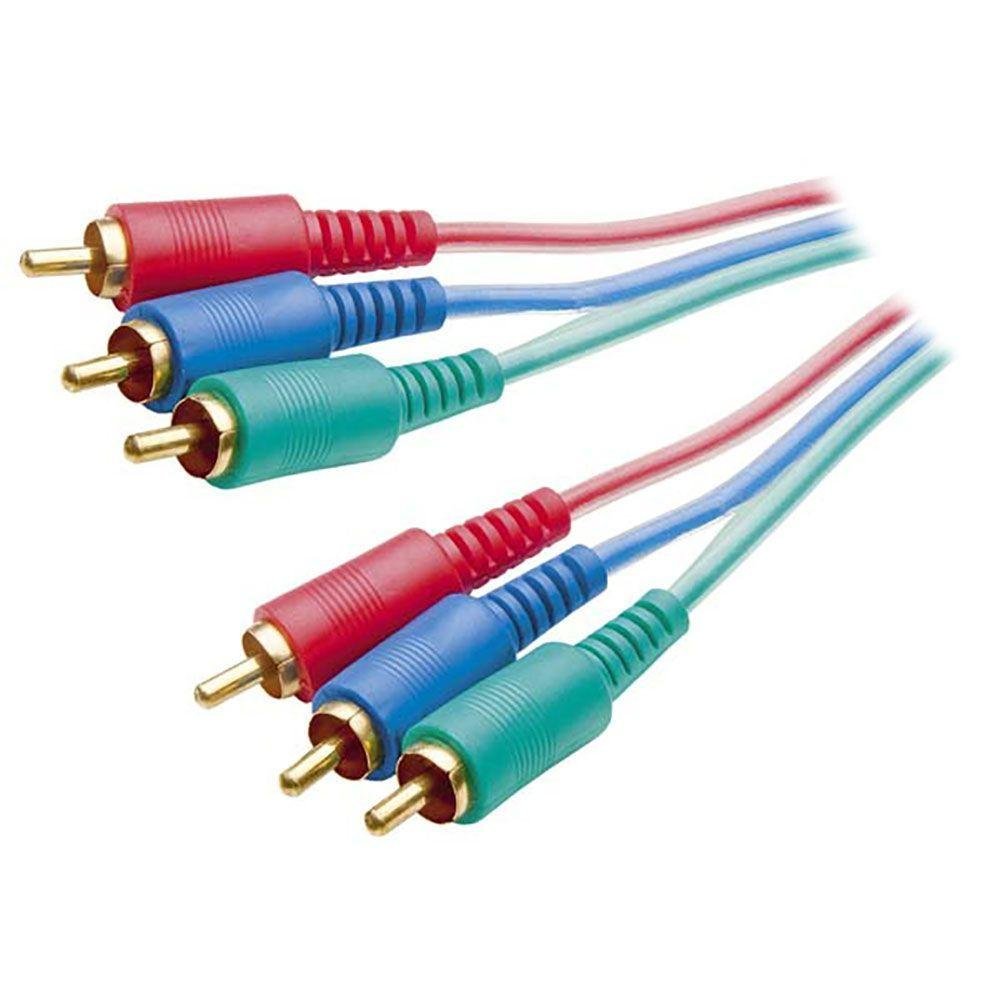 Cabo Video Componente 3rca Gold 3 Metros Azul - Vermelho - Verde ...