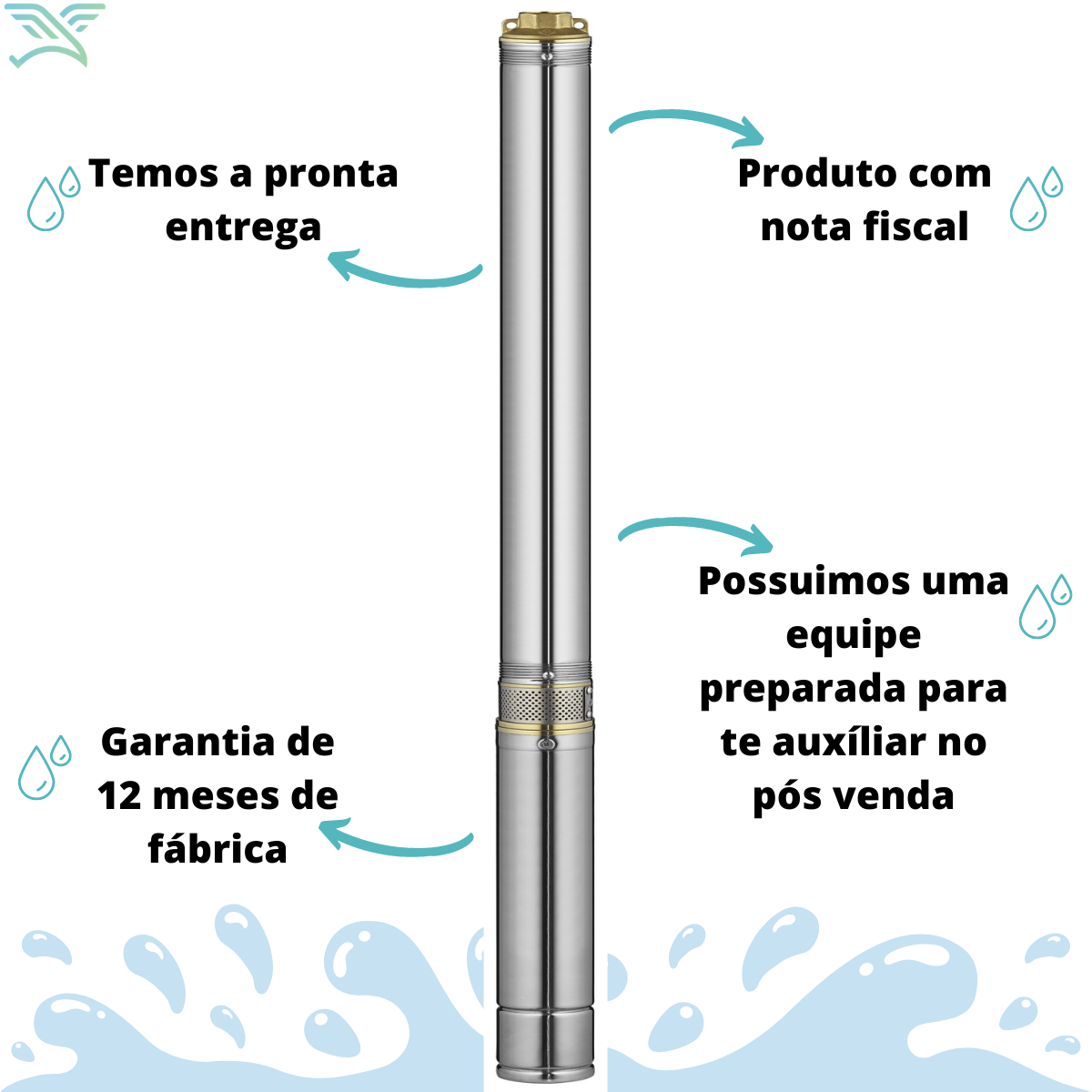 BOMBA SUBMERSA CANETA PALITO 1/2HP 3POL INTECH MACHINE BSCA3 ...