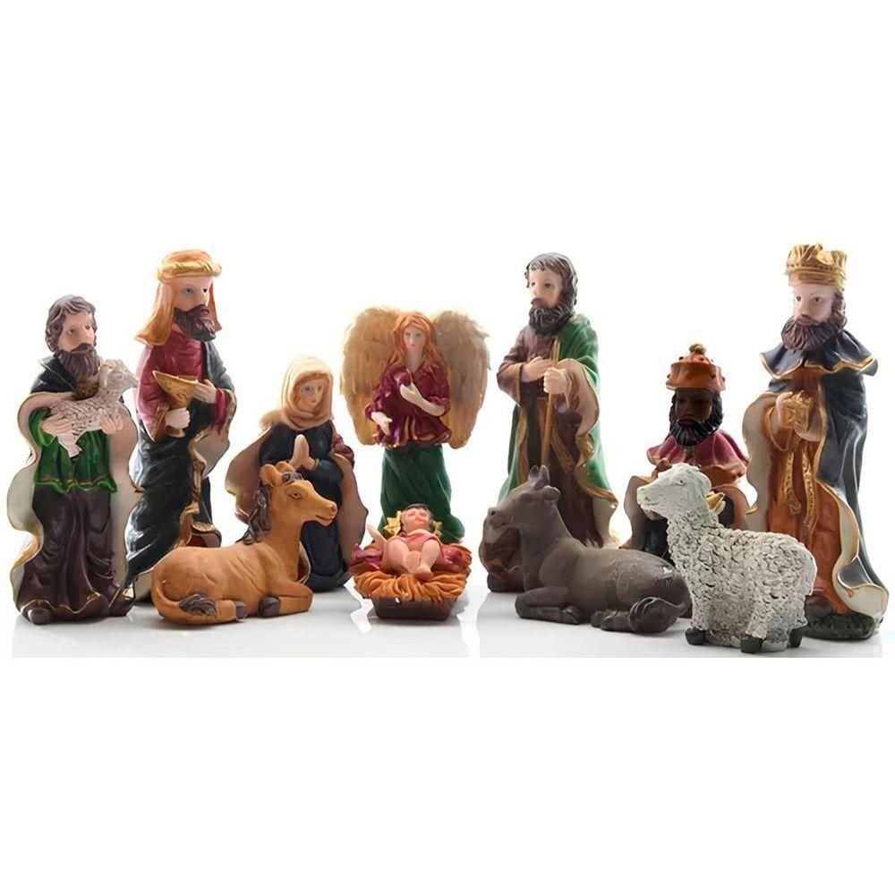 Presépio Natalino Nascimento de Jesus Estatueta com 11 Peças ...