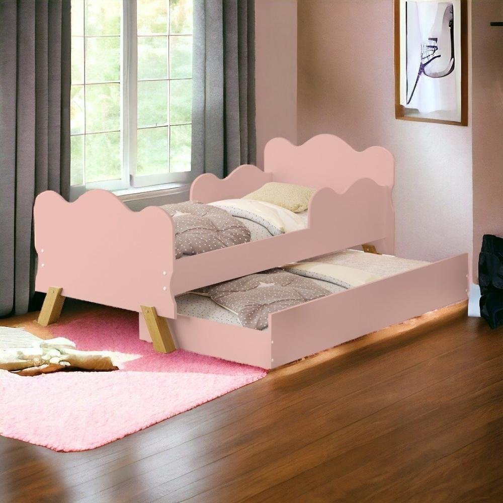 Cama Angel Rosê com Auxiliar e 02 Colchões Cambel | MadeiraMadeira