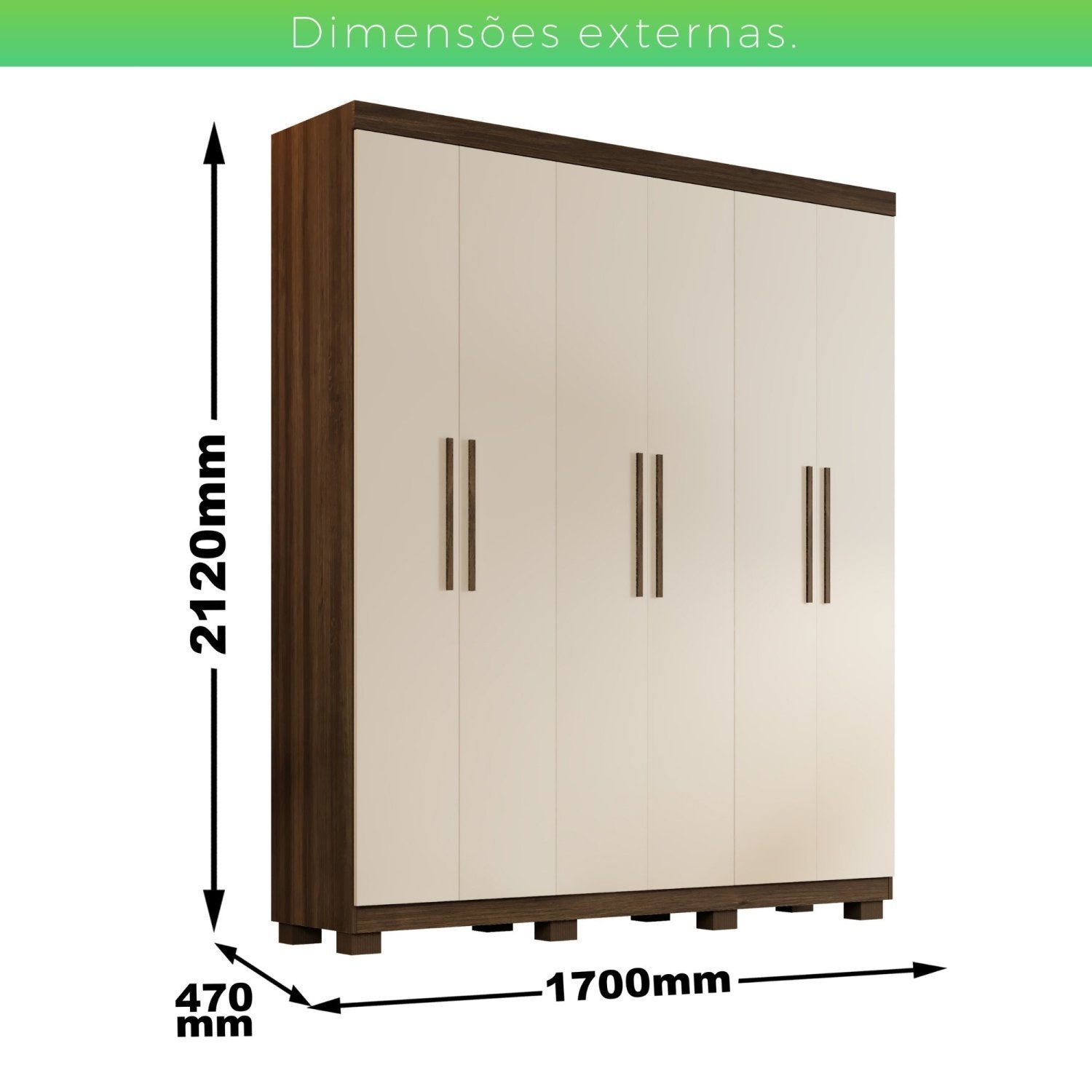 Guarda-roupa Sevilha 6 Portas 4 Gavetas | MadeiraMadeira