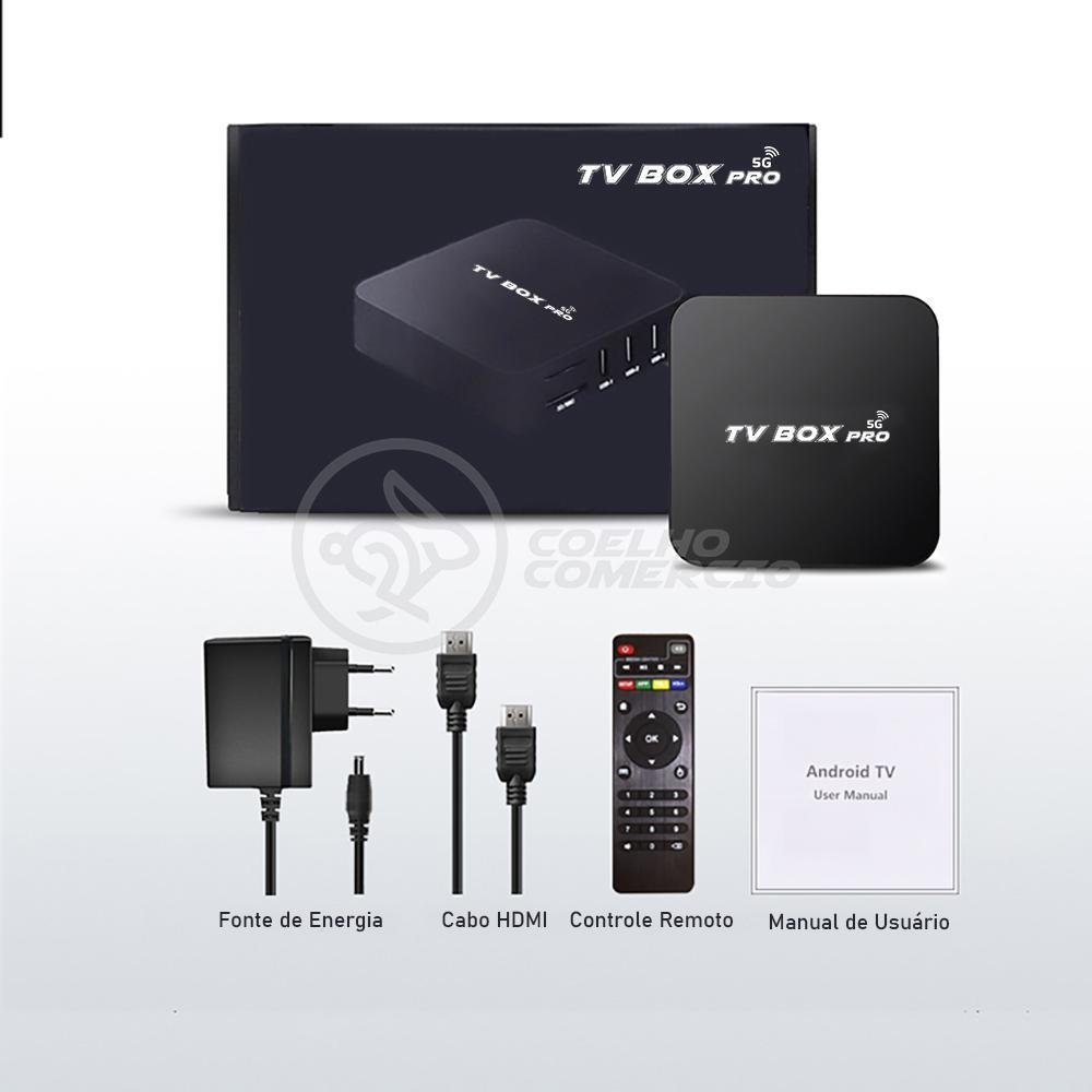 Tv Box Pro Aparelho Android 8Gb Ram + 128Gb Rom Full Hd 4K Wifi 5G ...