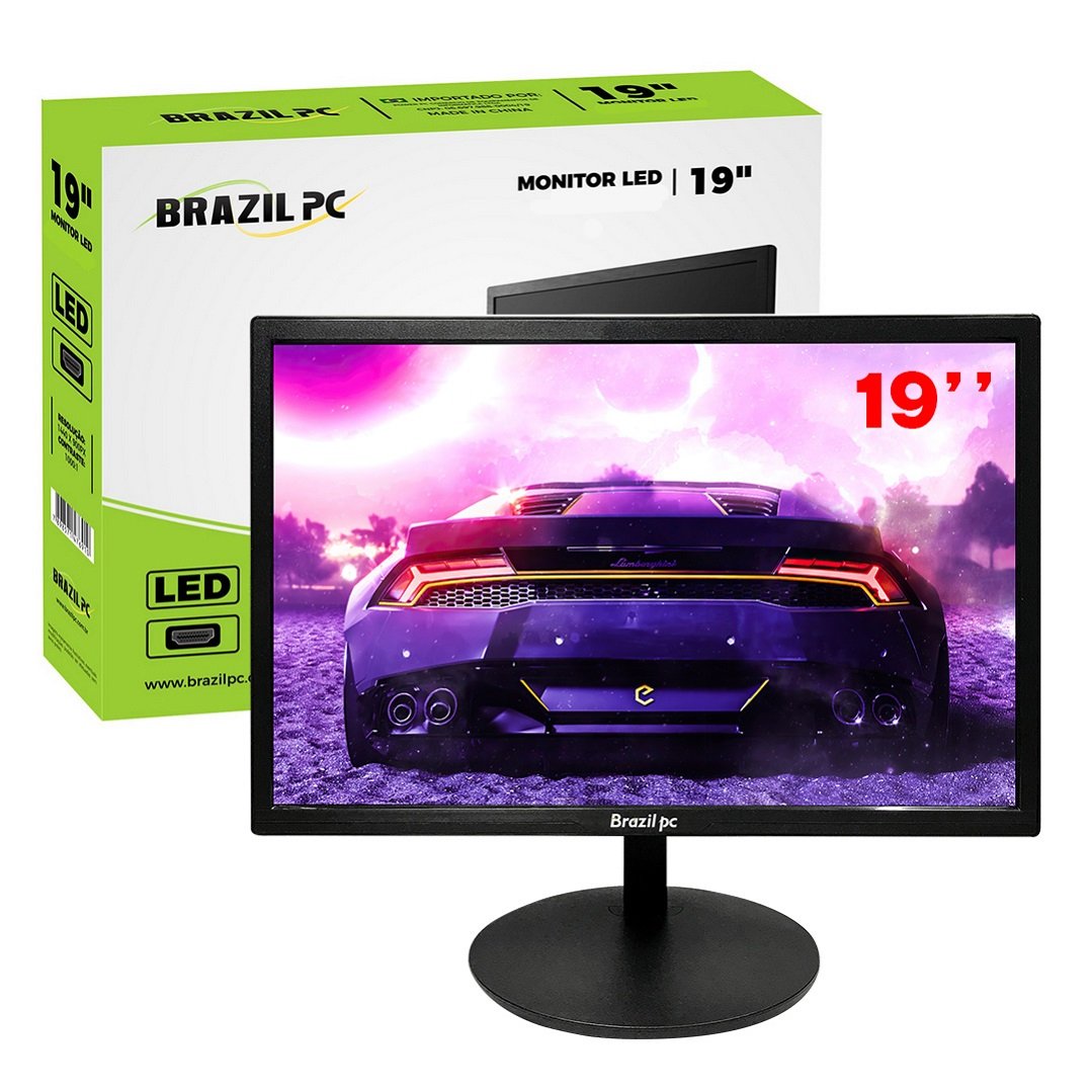 Monitor Led 19" BPC-M19XW Preto Vesa Brazil PC | MadeiraMadeira