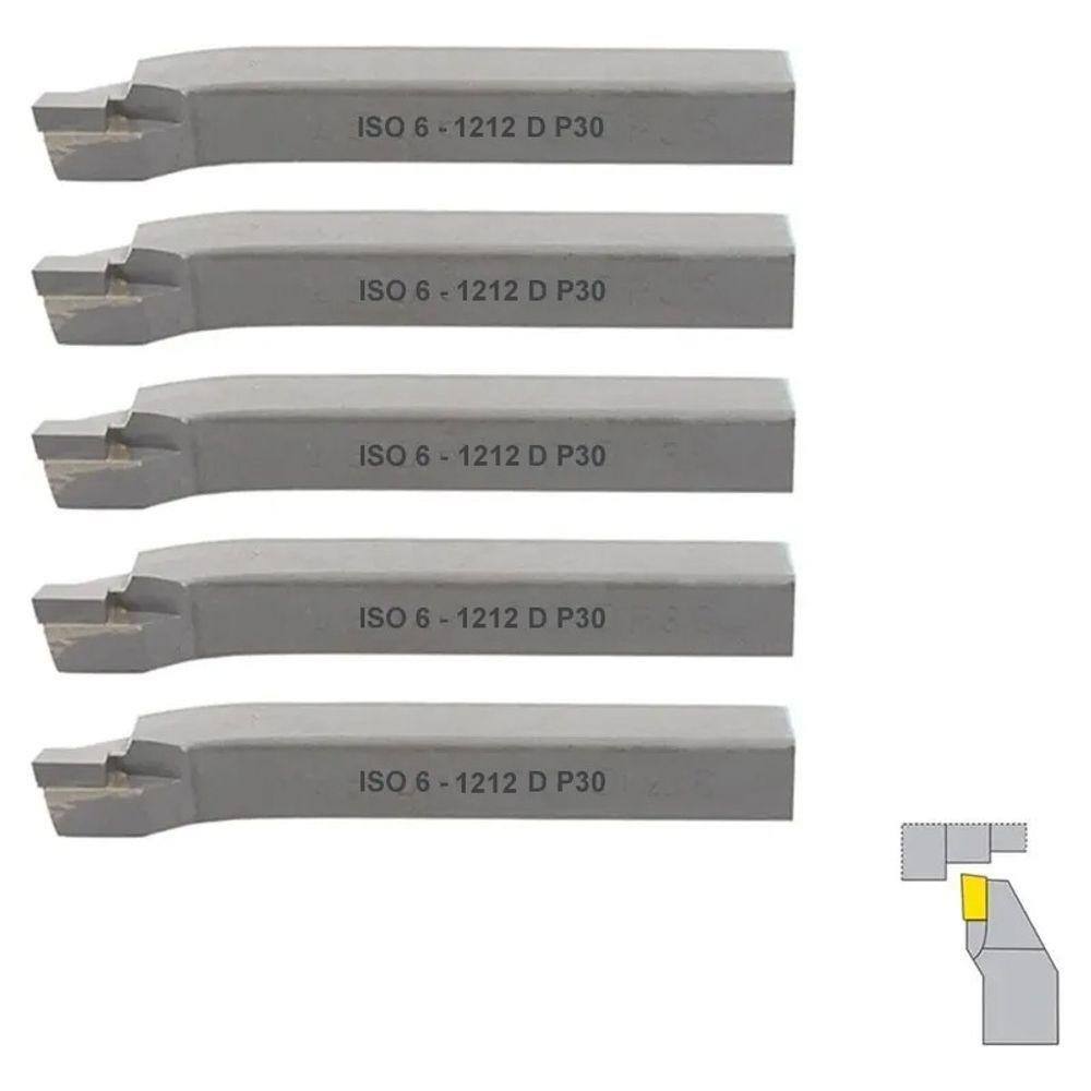 Ferramenta Soldada para Torno Iso 6 - 1212 D P30 - 5 Peças | MadeiraMadeira